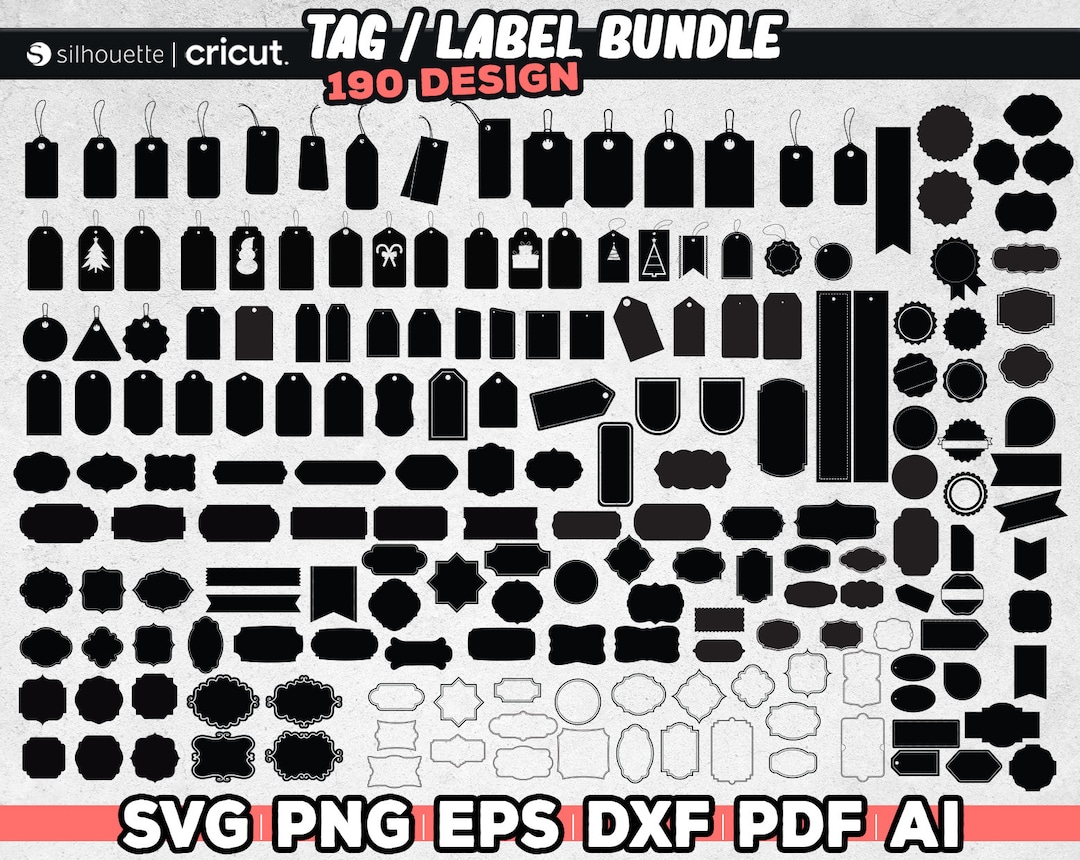 190+ Tag Svg Bundle, Label Svg, Name Tags Shapes Svg, Banner Svg for ...