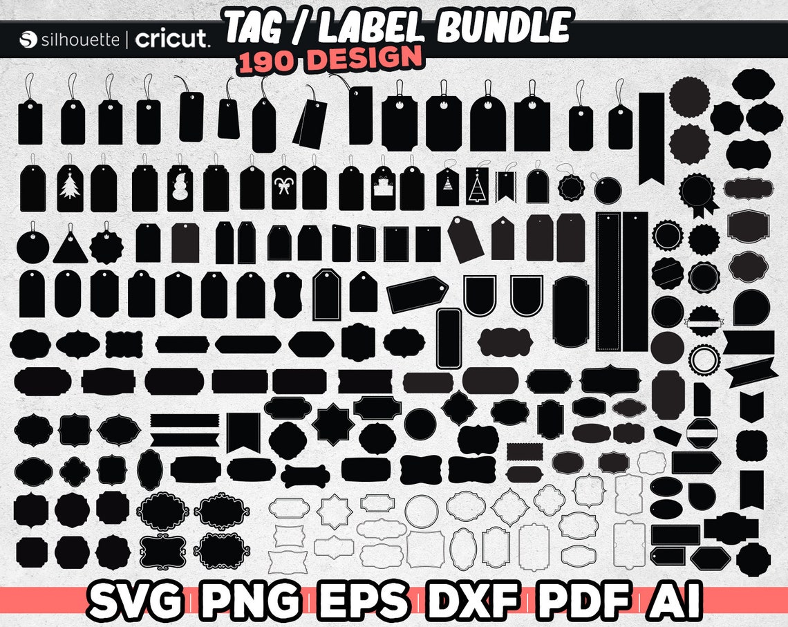 190+ Tag svg Bundle, Label svg, Name Tags Formen svg, Banner svg für ...