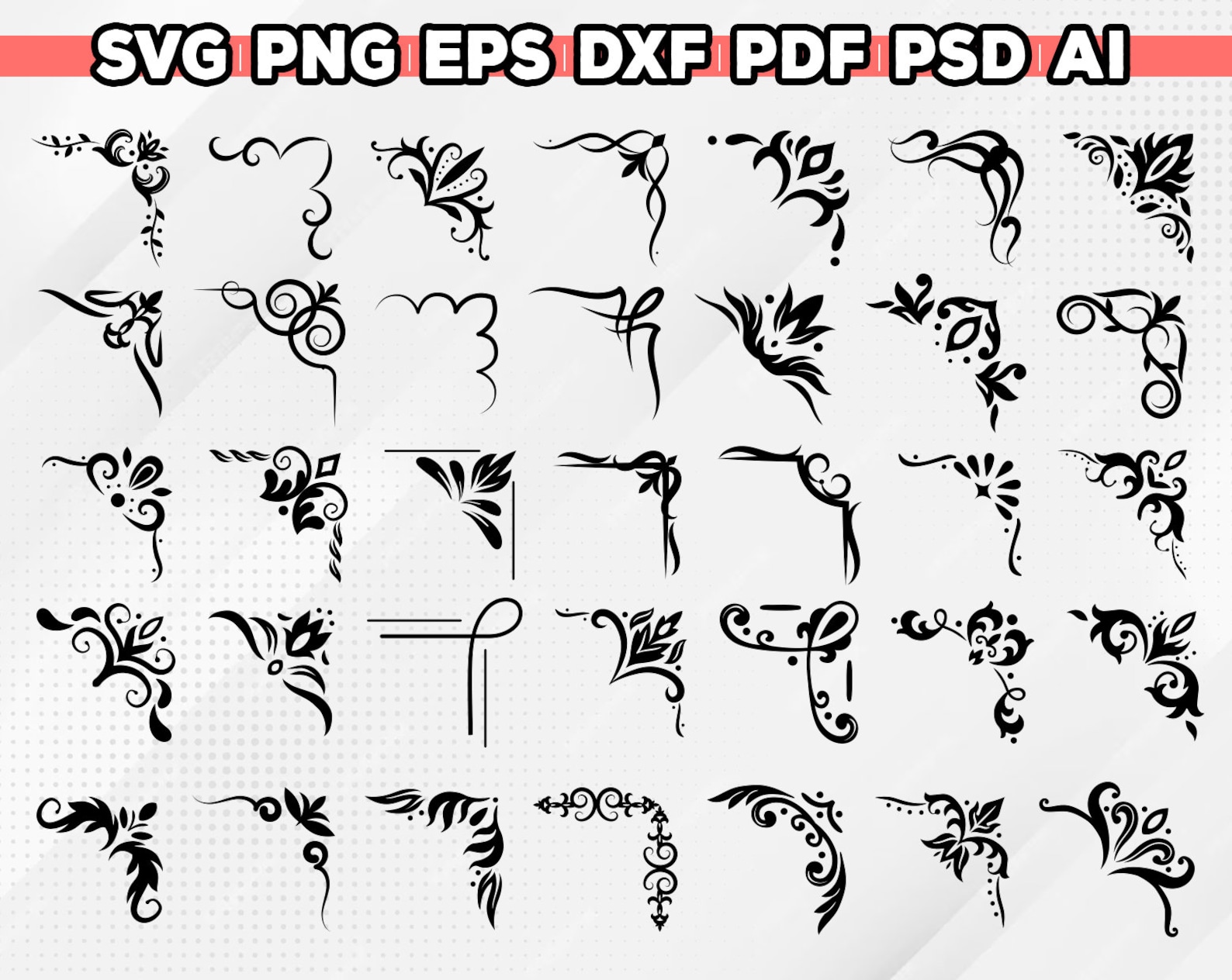Decorative Elements SVG Bundle, Dividers Borders Svg, Text Divider Svg ...