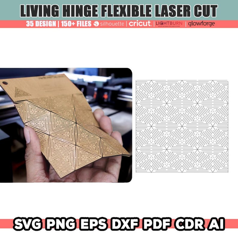 Flexible Laser Cut Files, Living Hinge Laser Cut, Flexible Pattern Svg ...