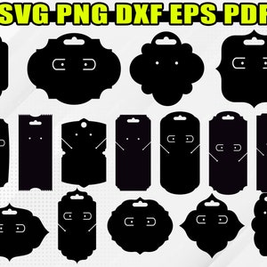 Earring Card Svg Bundle, Jewelry Card Svg, Earring Card Template ...