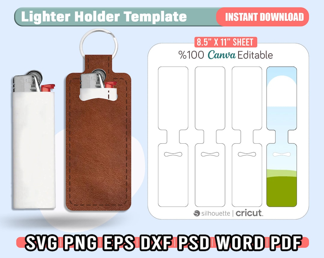 Lighter Holder Template Cut Files, Scalloped Lighter Holder Template ...