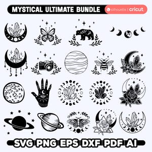 Mystical Svg, Witchy Svg Bundle, Celestial Svg for Cricut, Boho Svg ...