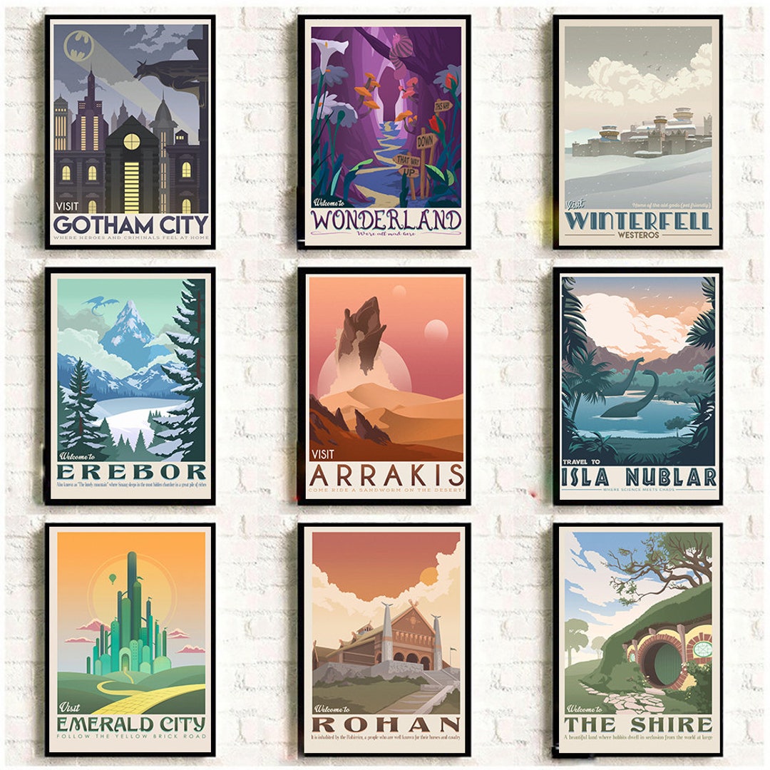 Famous Movie Wall Art Canvas Painting Rohan Arrakis Landscape Posters ...
