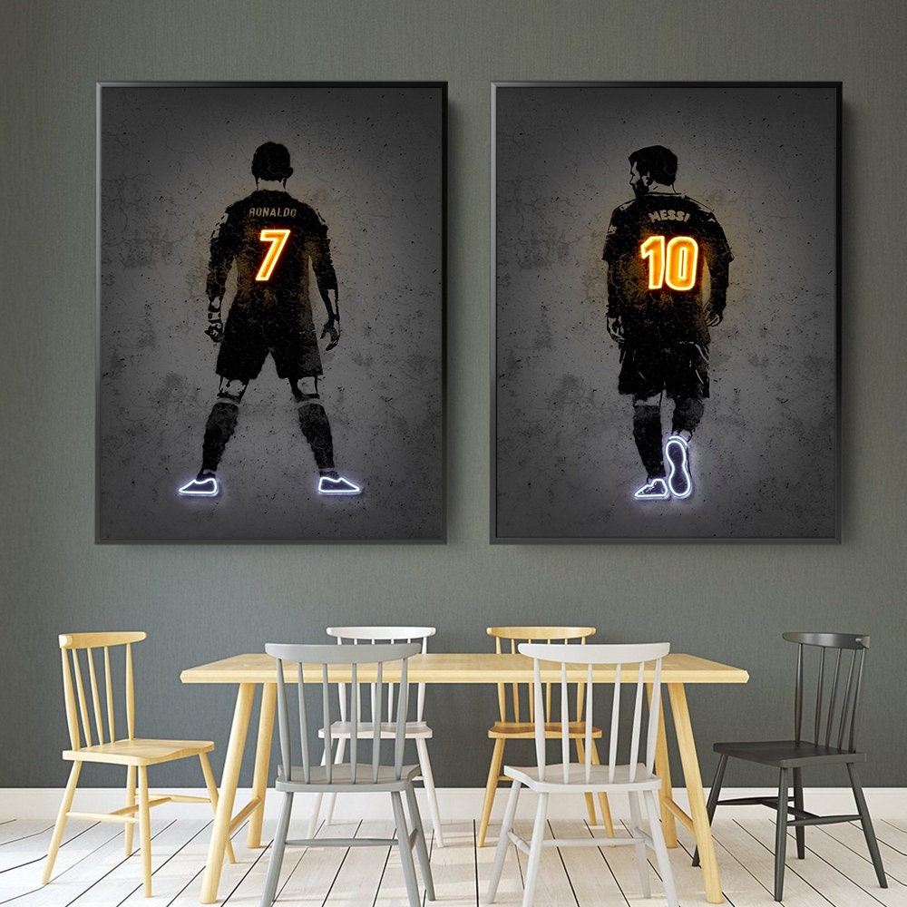 Modern Fashion Abstract Neon Football Art Posters Picture Living Room ...