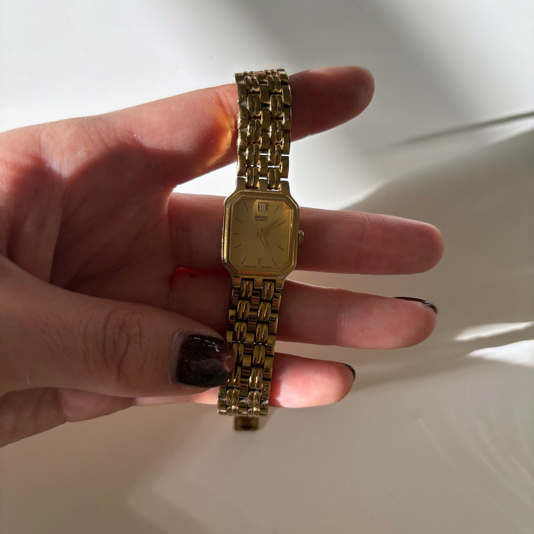 Seiko Vintage Gold Plated Rectangle Watch - Etsy
