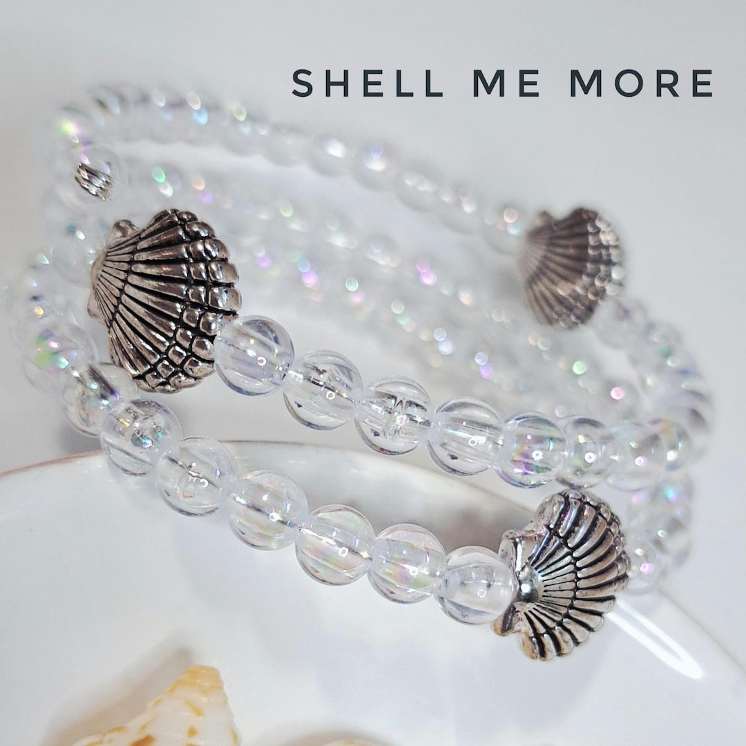 Women's Beach Theme Bracelet, Ocean Shell Jewelry, Sea Theme Bracelet ...