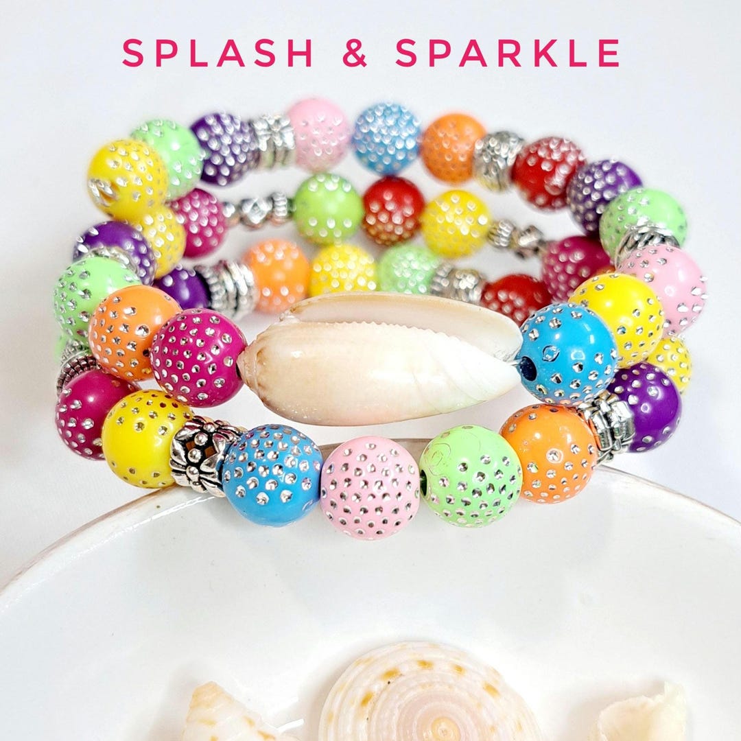 Beachy Boho Beaded Colorful Bling Wrap Bracelet Bracelet Stacks Beach ...