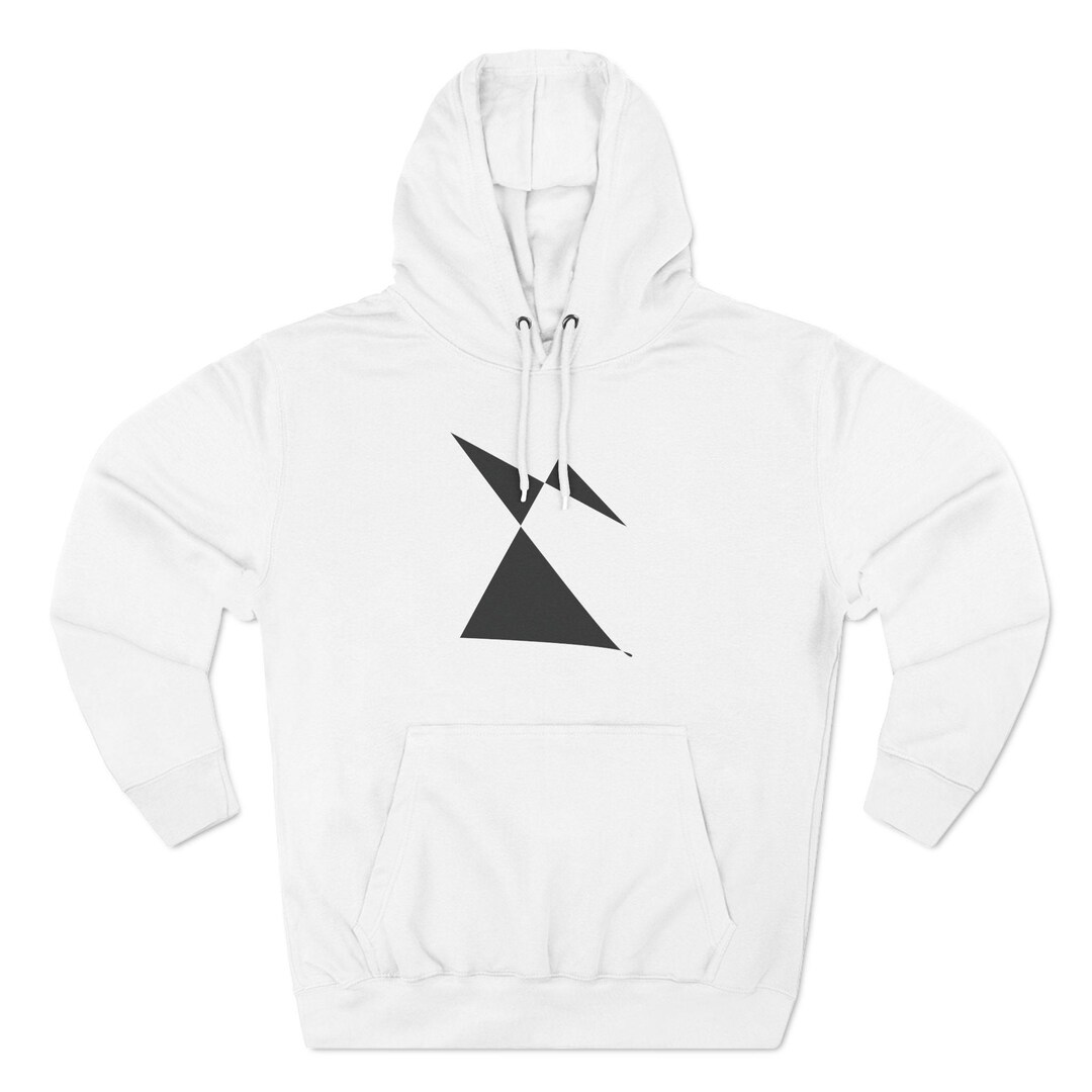Three-panel Fleece Hoodie With Print of Triangles. - Etsy