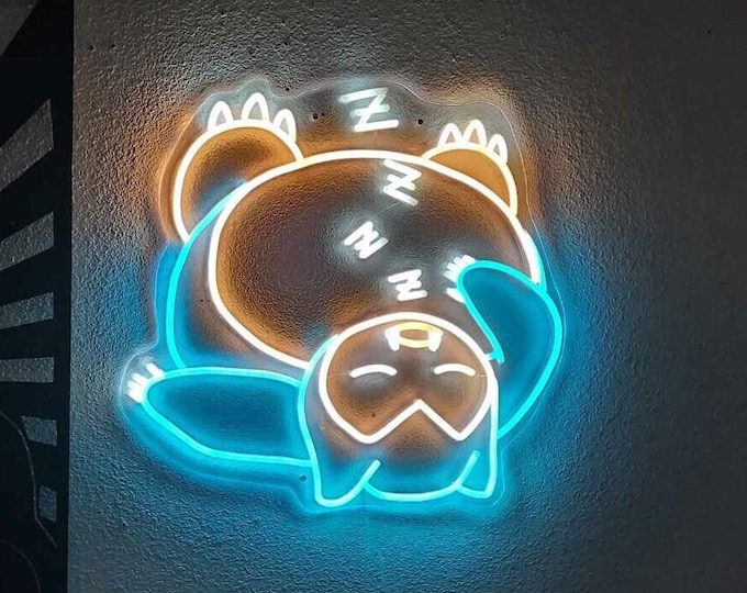 Handmade Snorlax LED Neon Sign: Kids Room Wall Decor - Etsy