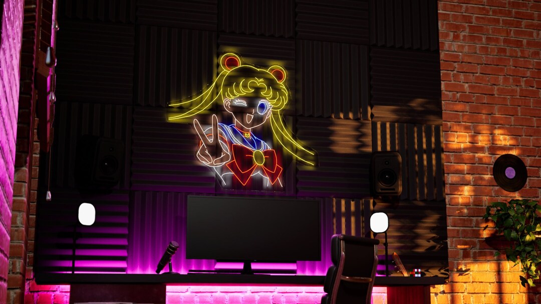 Cute Kawaii Anime Character LED Neon Sign, Manga, Kids Room, Night ...