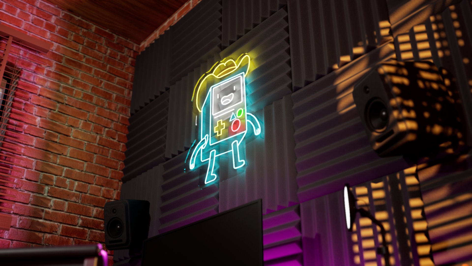 Cute Kawaii Sheriff BMO LED Neon Sign, Wall Hangings, Kids Room ...