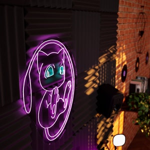 Cute Kawaii Mew, Psychic LED Neon Sign, Wall Hangings, Kids Room ...