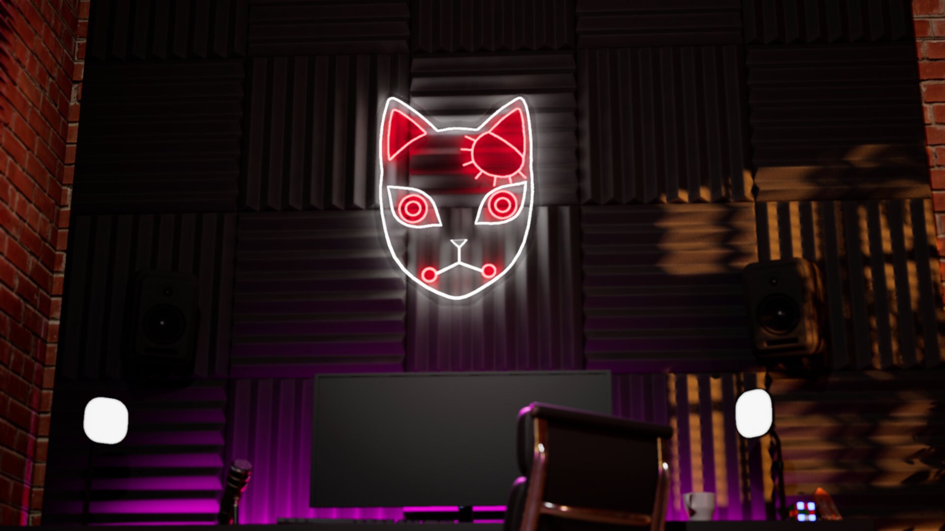 Anime LED Neon Sign, Demon Fox Mask, Wall Hangings, Night Light, Kids ...