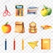 School Supplies - Clipart Set - Watercolor Illustrations - PNG ...