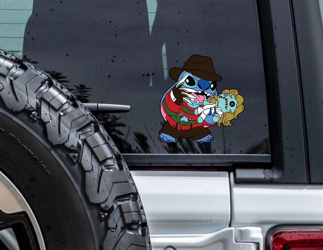 Stitch as Freddy Kruegar Vinyl Sticker Great for Parties, Car Windows ...