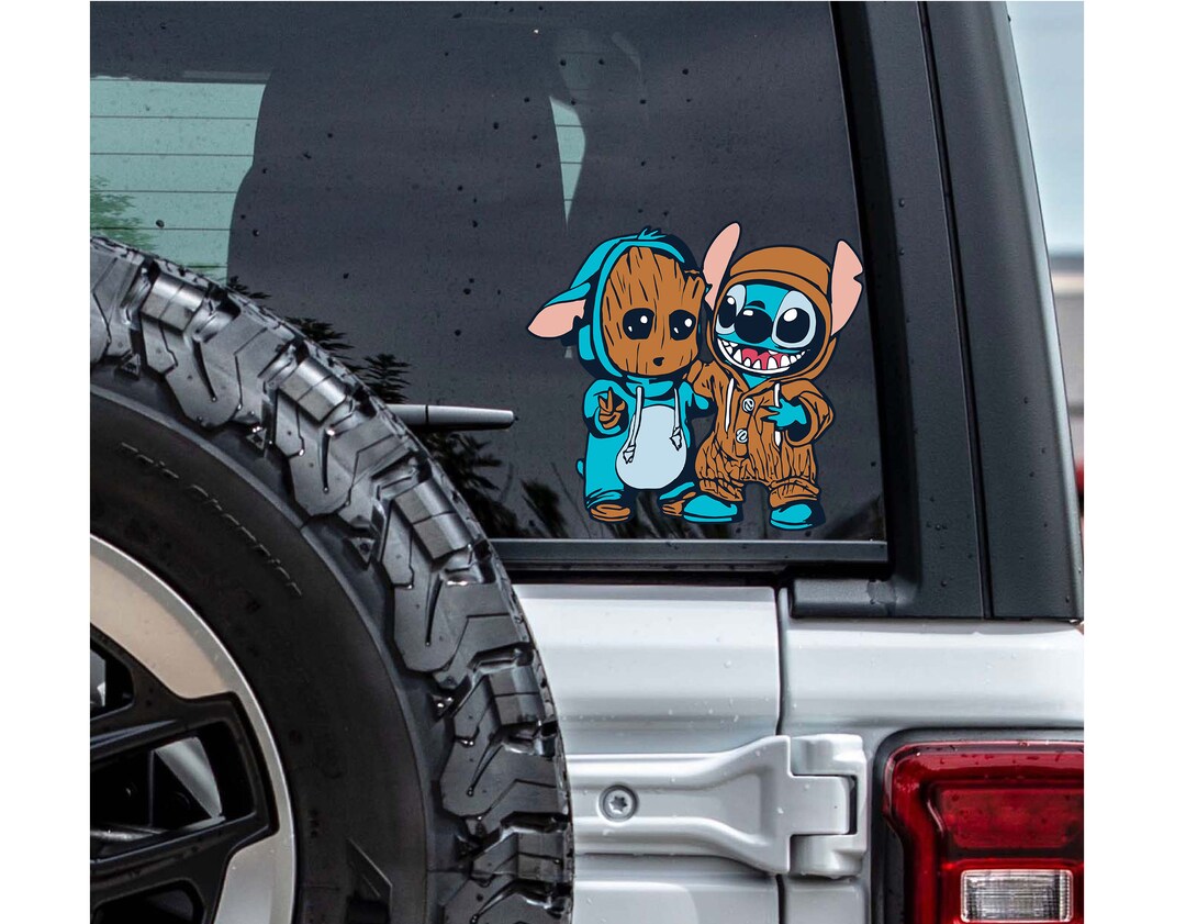 Stitch and Groot Vinyl Sticker Great Car Windows/bumpers Laptop High ...