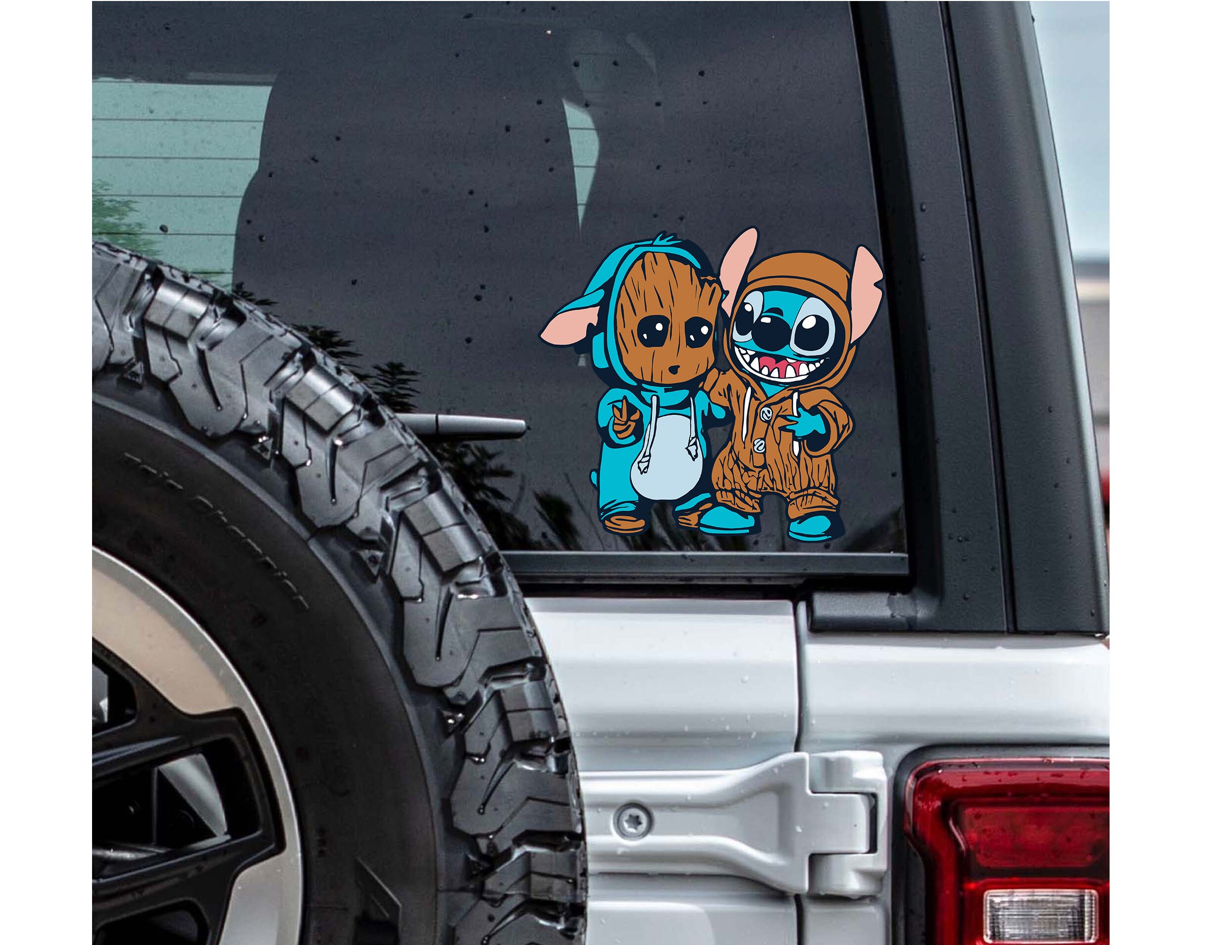 Stitch and Groot Vinyl Sticker Great Car Windows/bumpers Laptop High ...