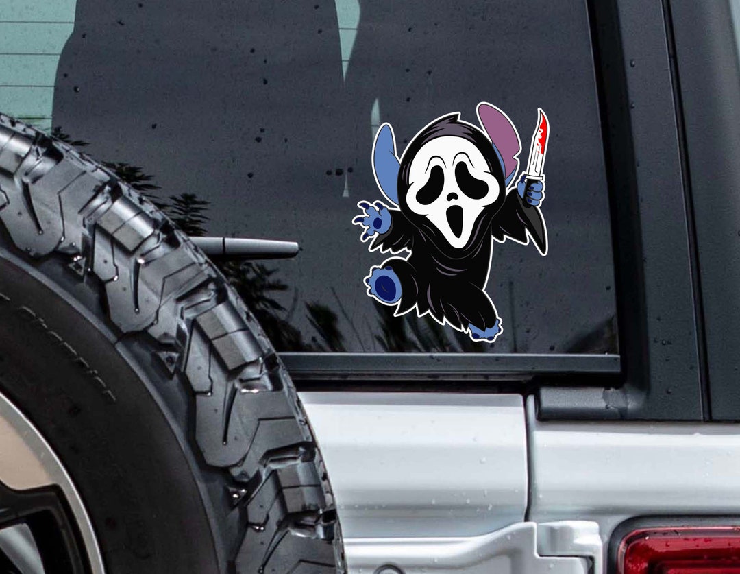Stitch as Ghostface Vinyl Sticker Great Car Windows/bumpers Laptop High ...