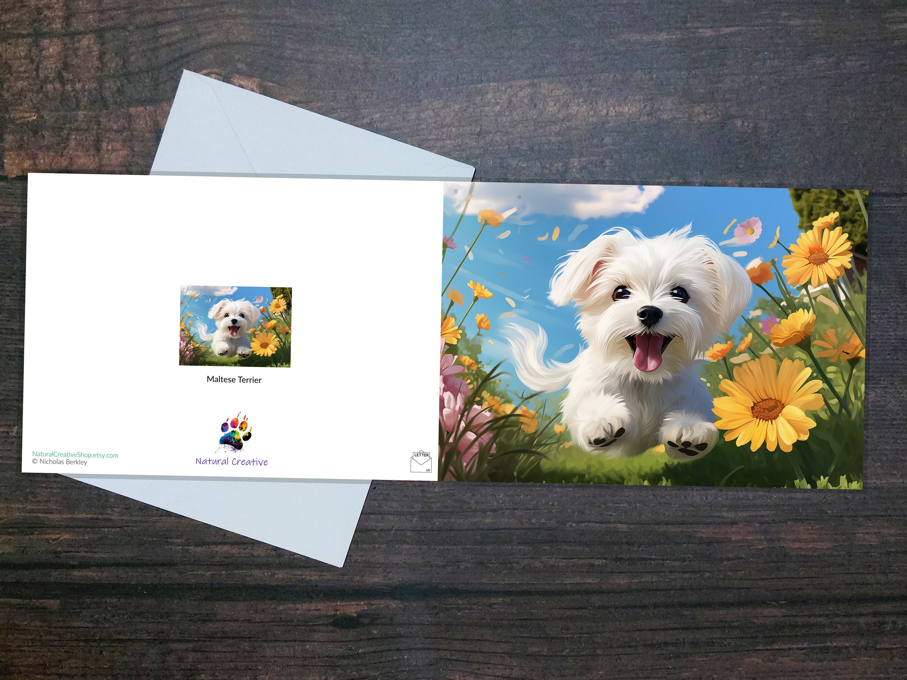 CUTE MALTESE CARD Blank Maltese Terrier Greeting Card Puppy - Etsy