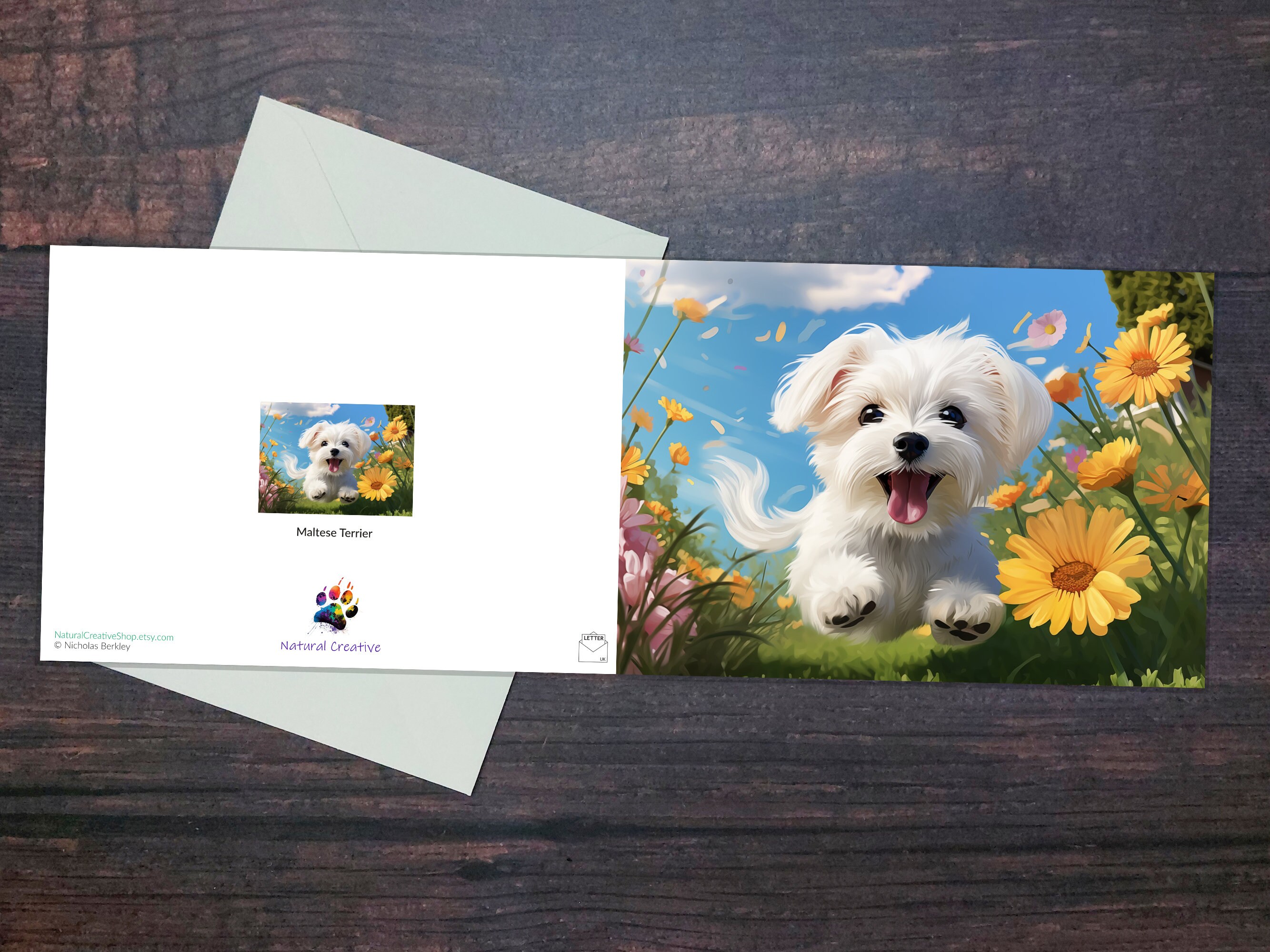 CUTE MALTESE CARD Blank Maltese Terrier Greeting Card Puppy - Etsy