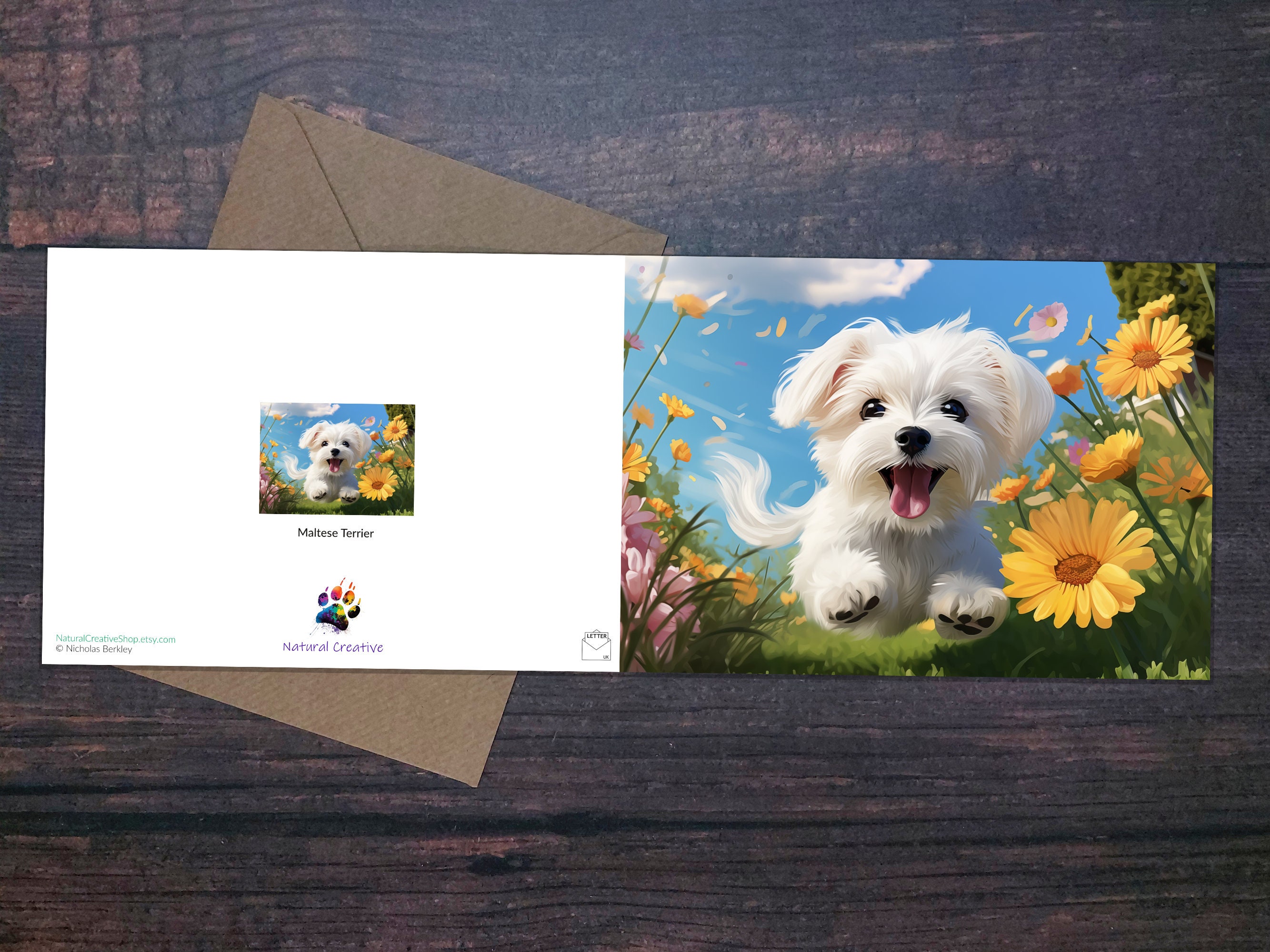 CUTE MALTESE CARD Blank Maltese Terrier Greeting Card Puppy - Etsy