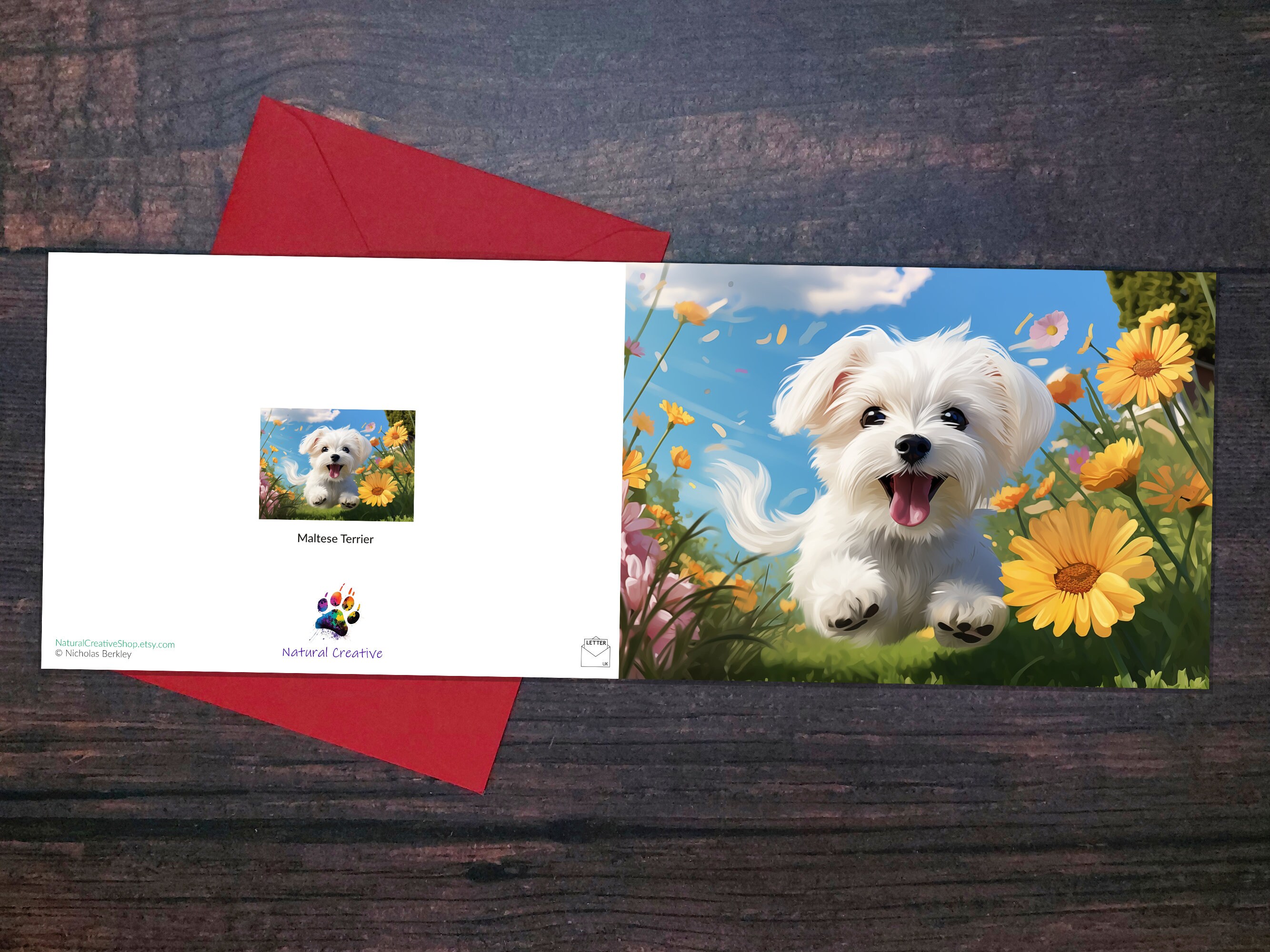 CUTE MALTESE CARD Blank Maltese Terrier Greeting Card Puppy - Etsy