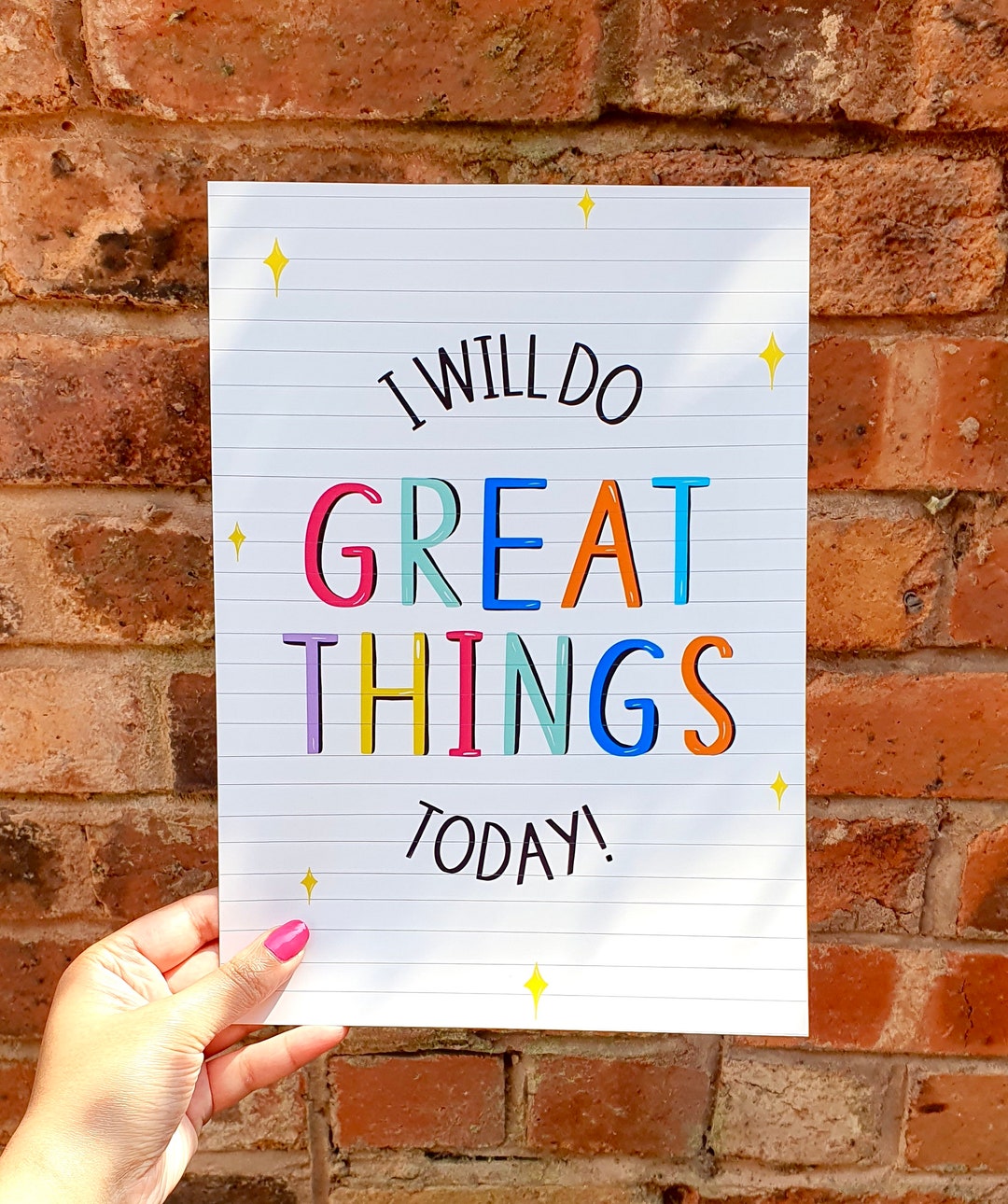 Childrens Affirmation Poster, New School Gift, Inspirational Poster ...