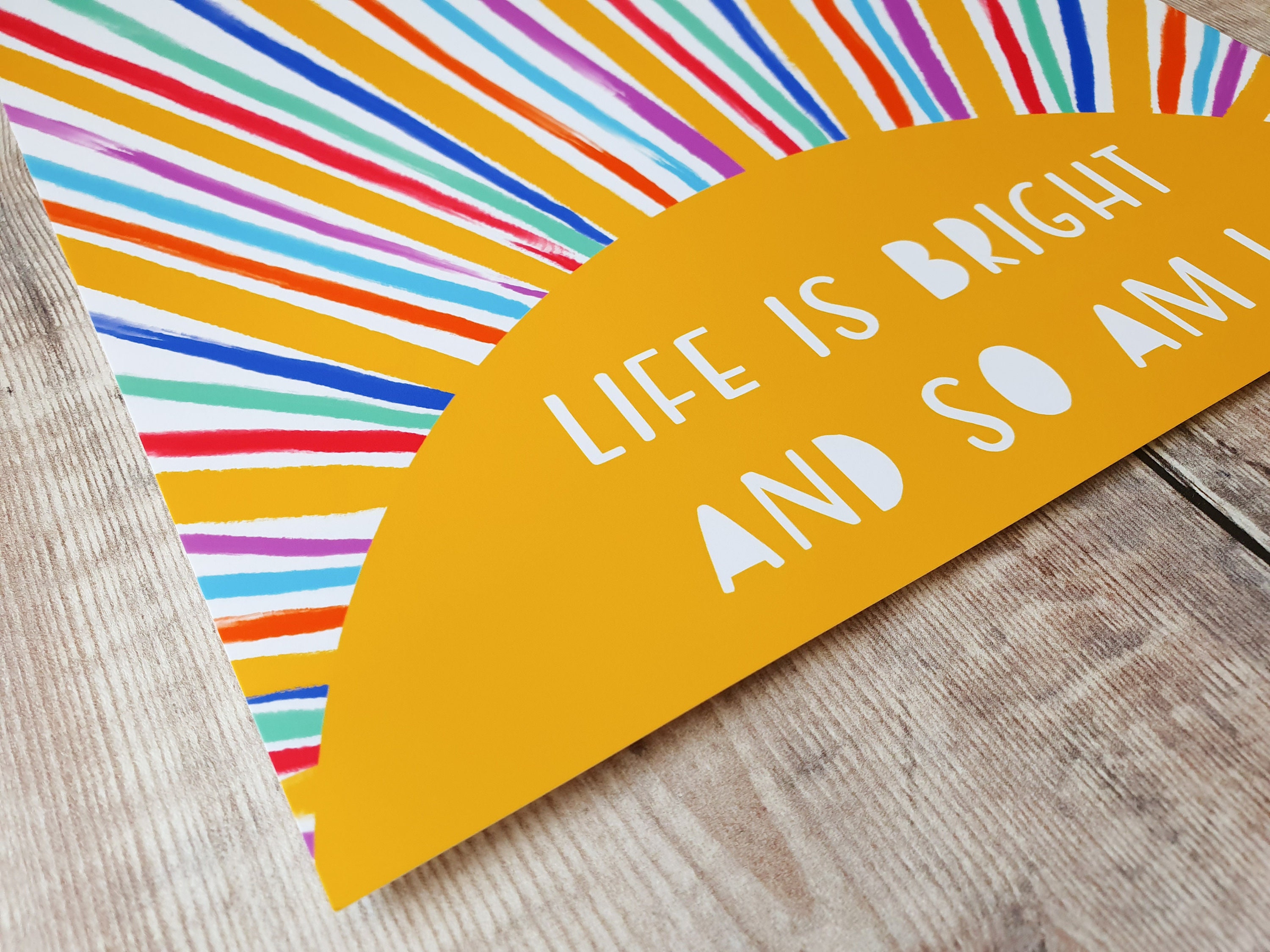 Positive Affirmation Poster for Kids, Life is Bright and so Are You ...