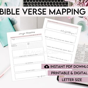 Printable Bible Verse Mapping Template| Verse Mapping Printable| Bible ...