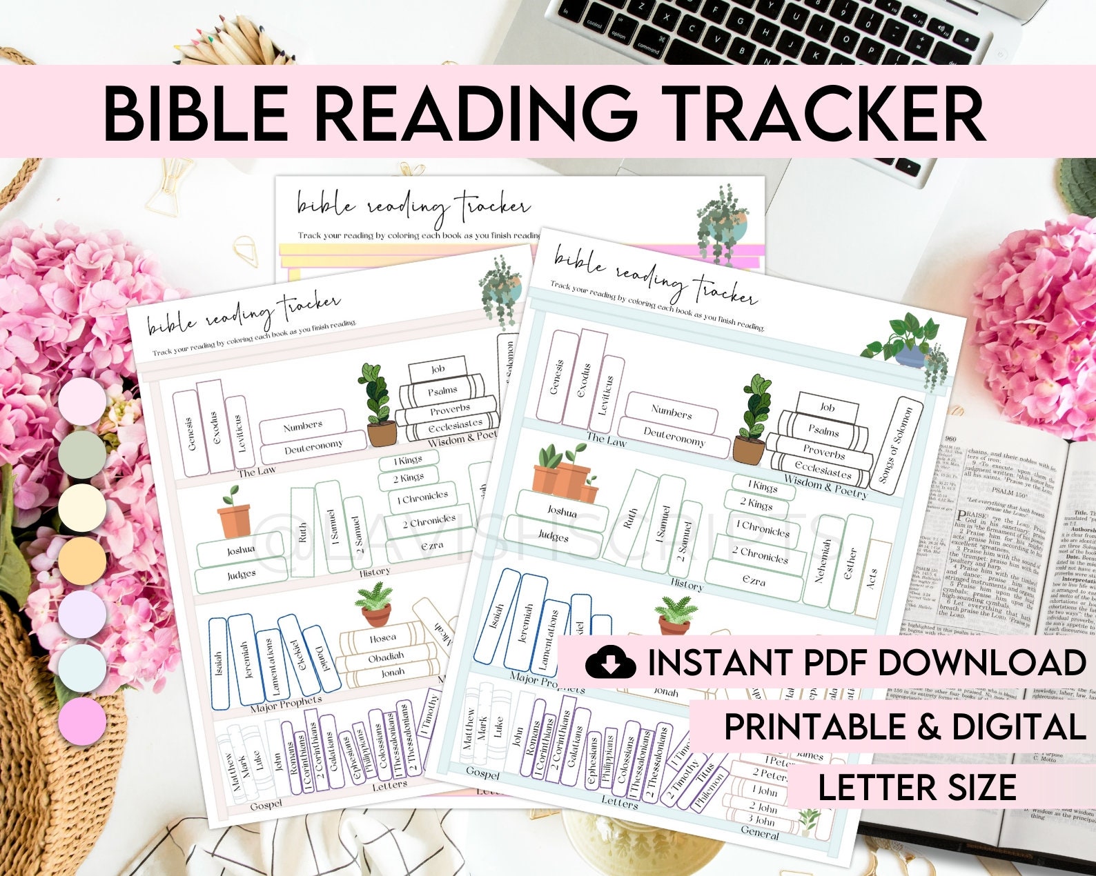 Reading Bible Tracker | Printable Bible Tracker | Digital Bible Tracker ...