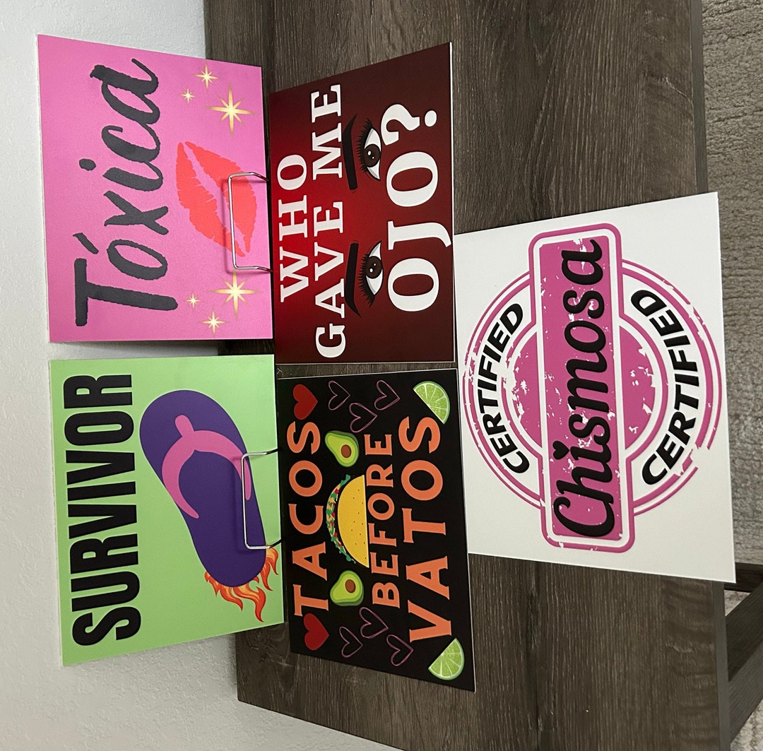 Photo Booth Prop Signs Spanish English Spanglish Phrases 5 Sign Bundle ...