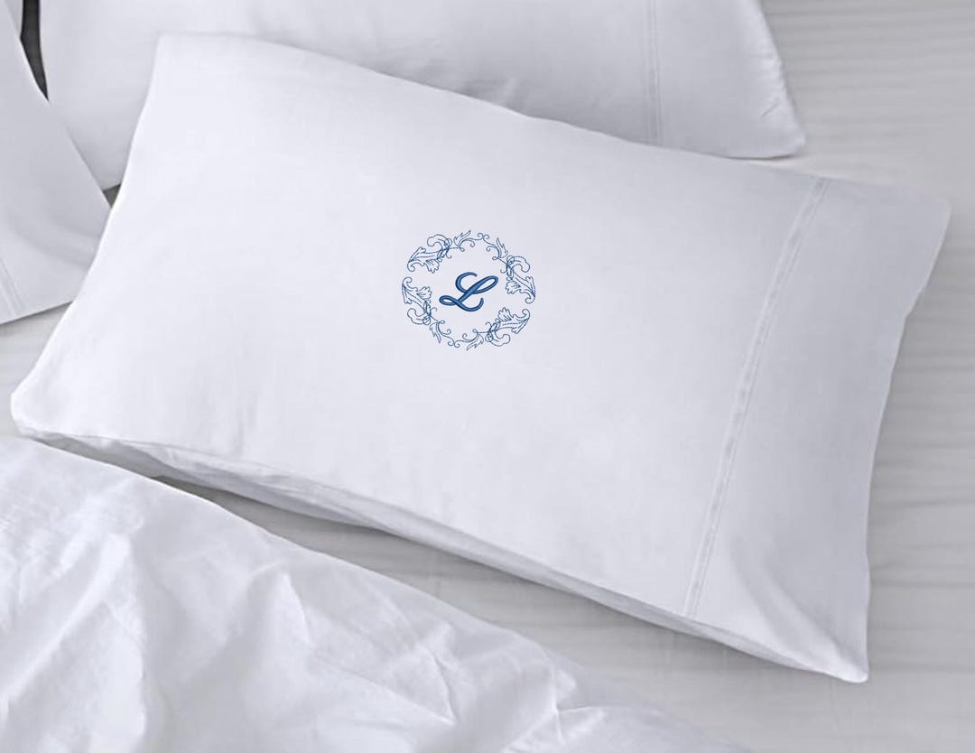 Monogram Pillowcase, Custom Name Initial Pillow W/ Envelope Closure ...