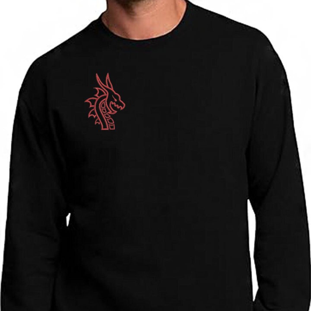 Embroidered RED DRAGON Sweater Sweatshirt, Gift Present, Lunar New Year ...