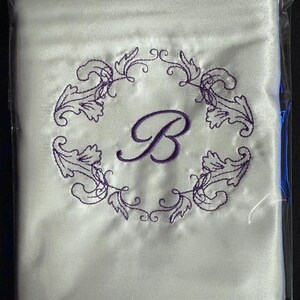 Custom Monogram SATIN Pillowcase, Simple Pillow Embroidery, Custom Name ...