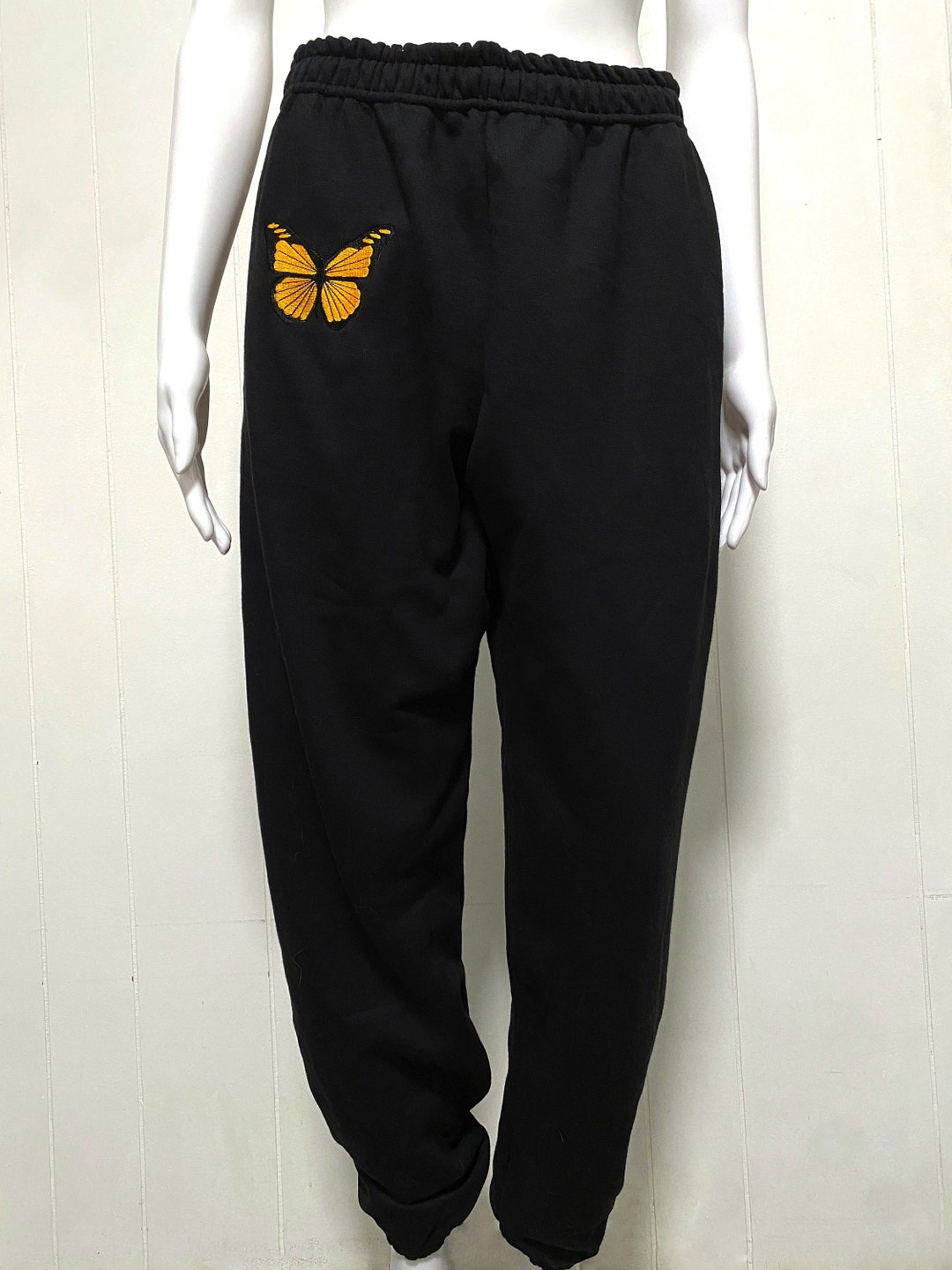 Monarch Butterfly Sweatpants, Embroidered Sweats Joggers, Comfy ...