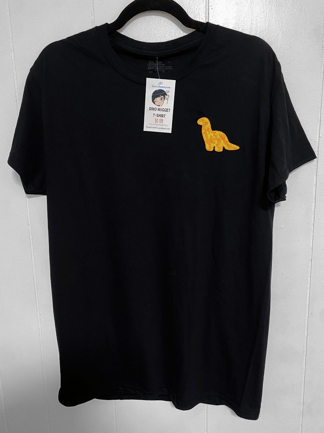 DINO NUGGET T-shirt, Embroidered Dinosaur Nuggie Tee, Cute Nostalgic ...