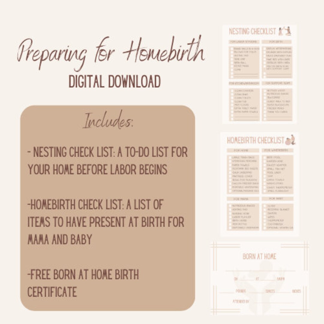 Homebirth/nesting Checklist - Etsy