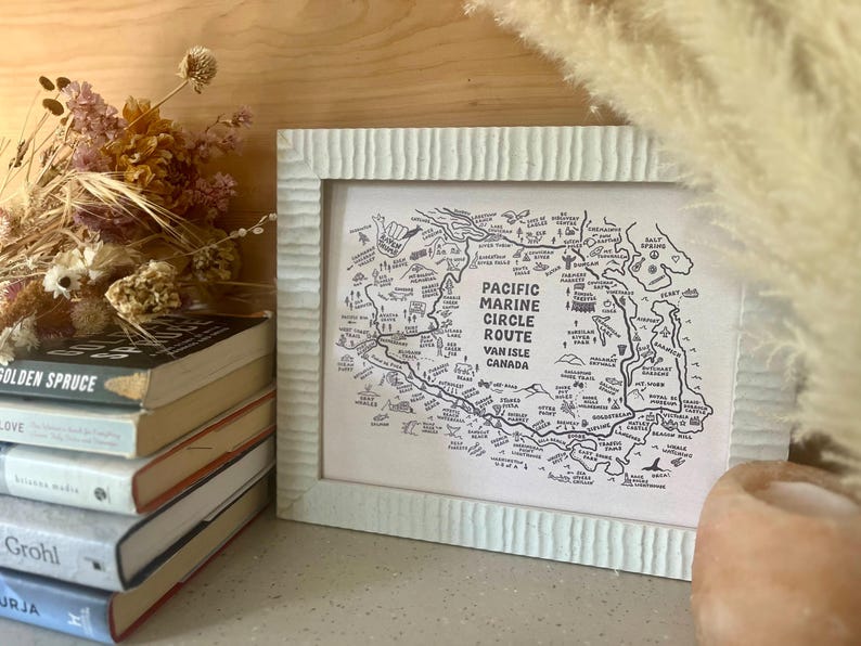 Pacific Marine Circle Route Map – Hand Drawn PNW Art Print (8x10'') - Etsy