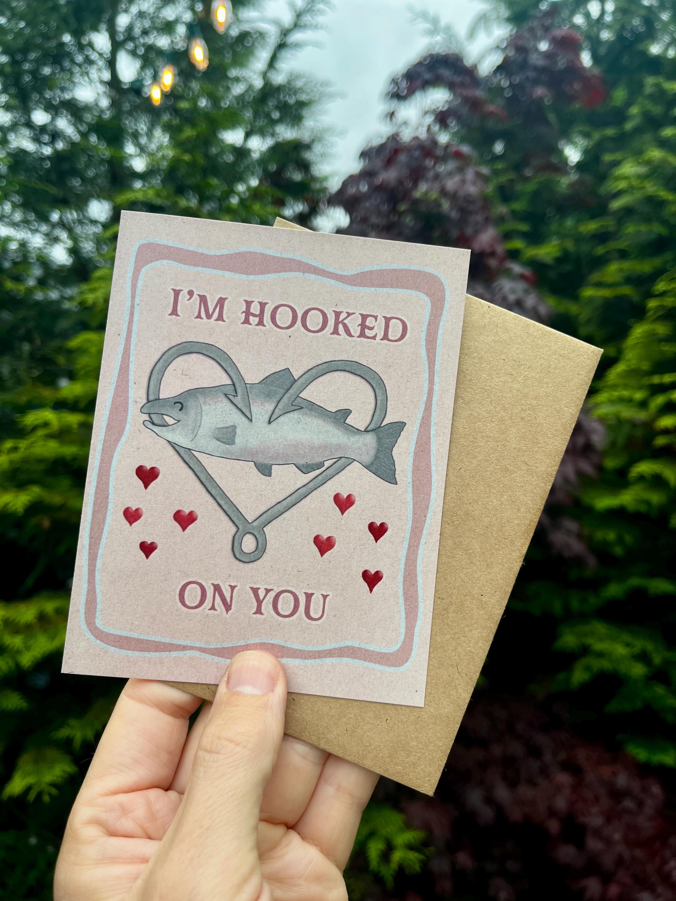 I'm Hooked on You - Greeting Card / Anniversary / Valentines / Birthday ...