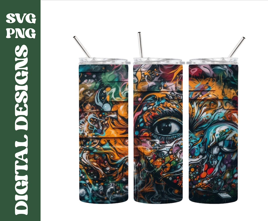 Trippy Graffiti PNG SVG, Trippy Sublimation Tumbler Design, Neon ...