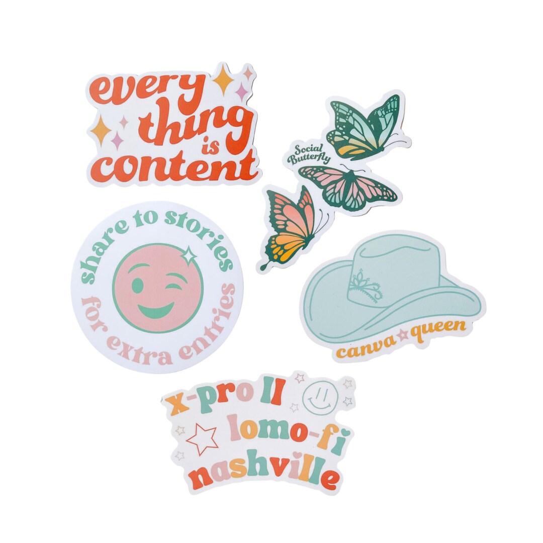 Social Media Waterproof Vinyl Sticker Pack (5 Piece) - Etsy