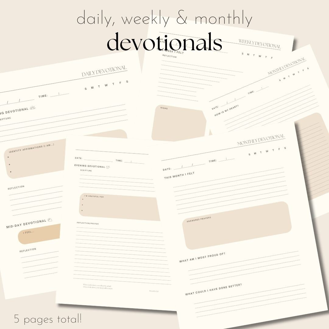 Minimalist 365-day Daily/weekly/monthly Devotional | Prayer Journal ...