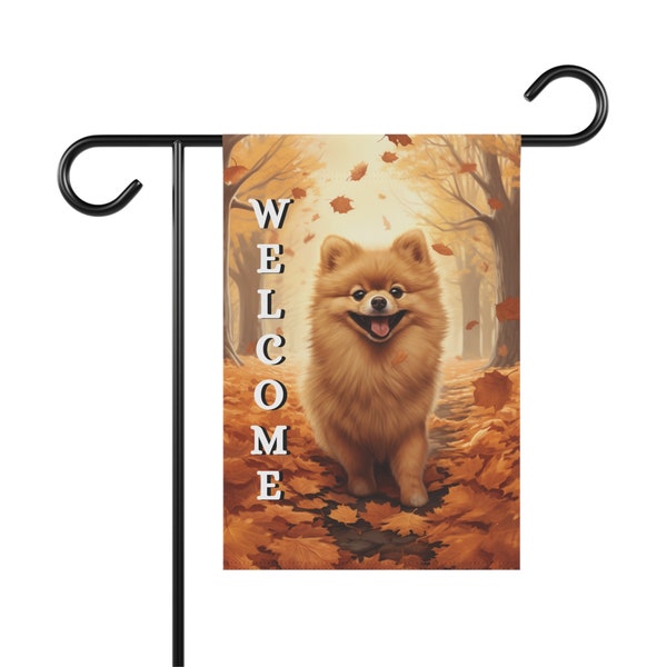 Pomeranian Fall Flag - Etsy