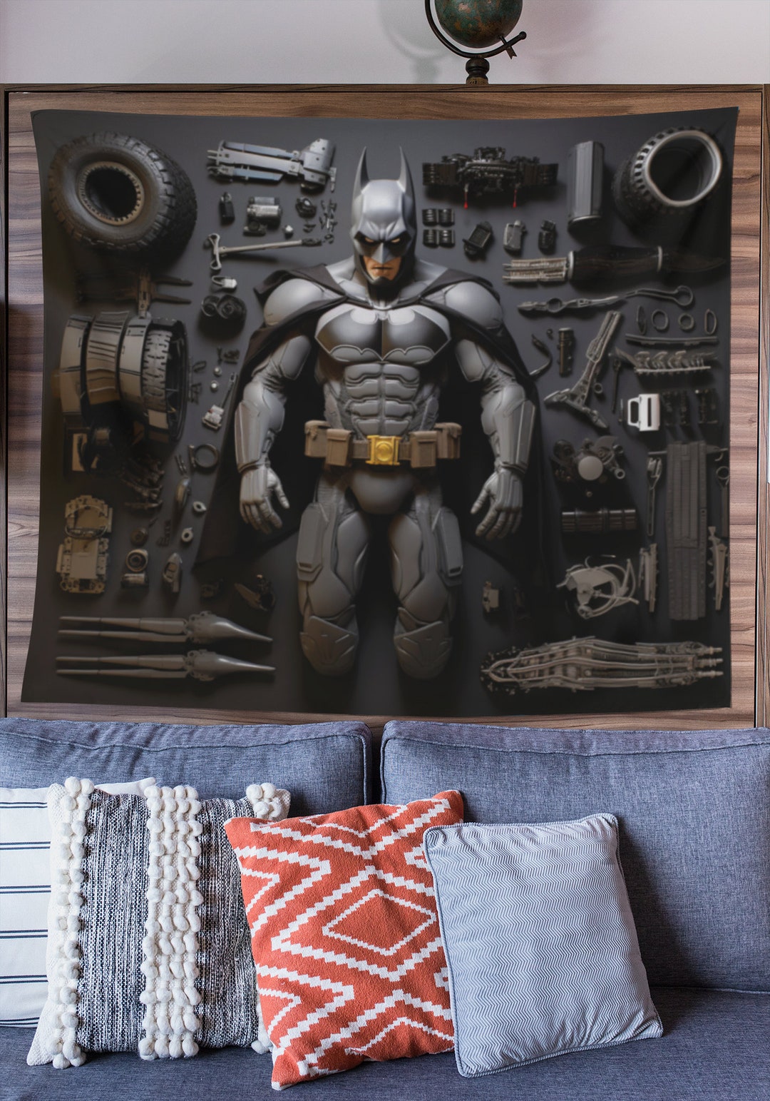 Knolling Bats Indoor Wall Tapestries - Timeless Charm of the Batmobile ...