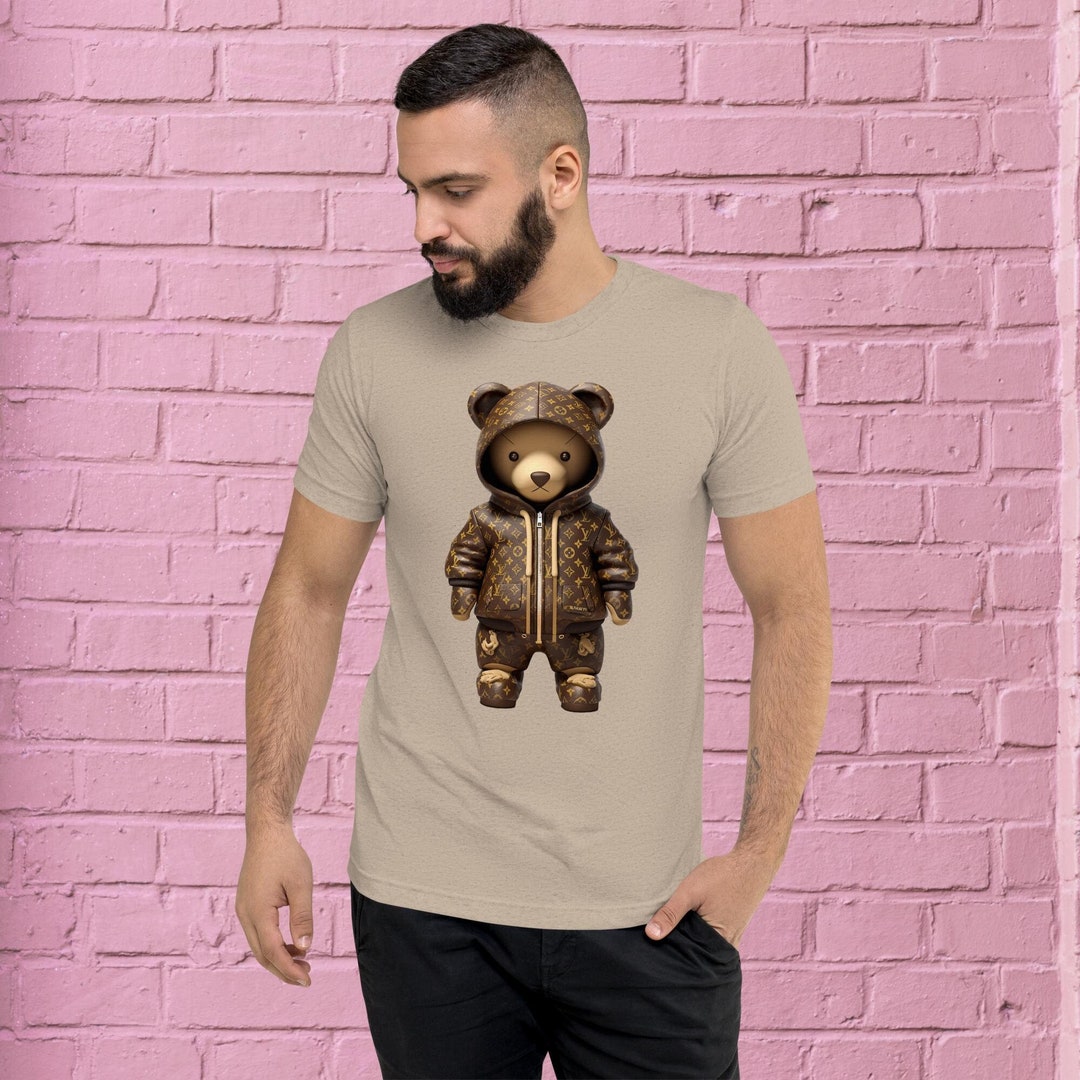 Hip Hop Glam: Chic Teddy Bear Fashion Short Sleeve Tee - Etsy