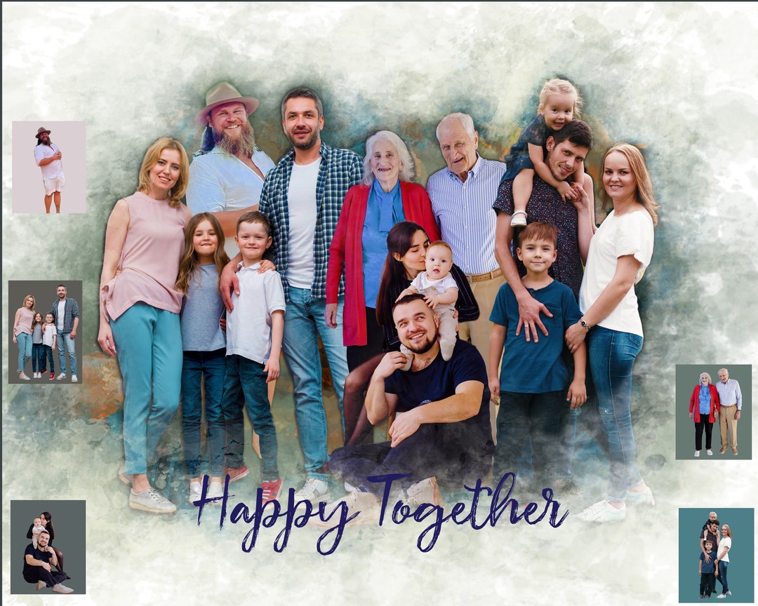 Merge of Loved One Custom Family Portrait, Add Loved Ones to Photo ...