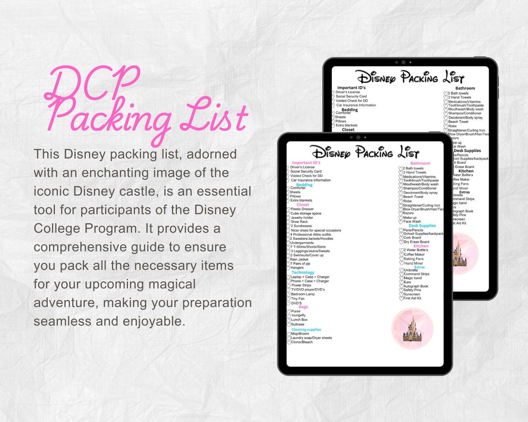 WDW Packing List, Magical DCP Packing List, Travel Packing List ...