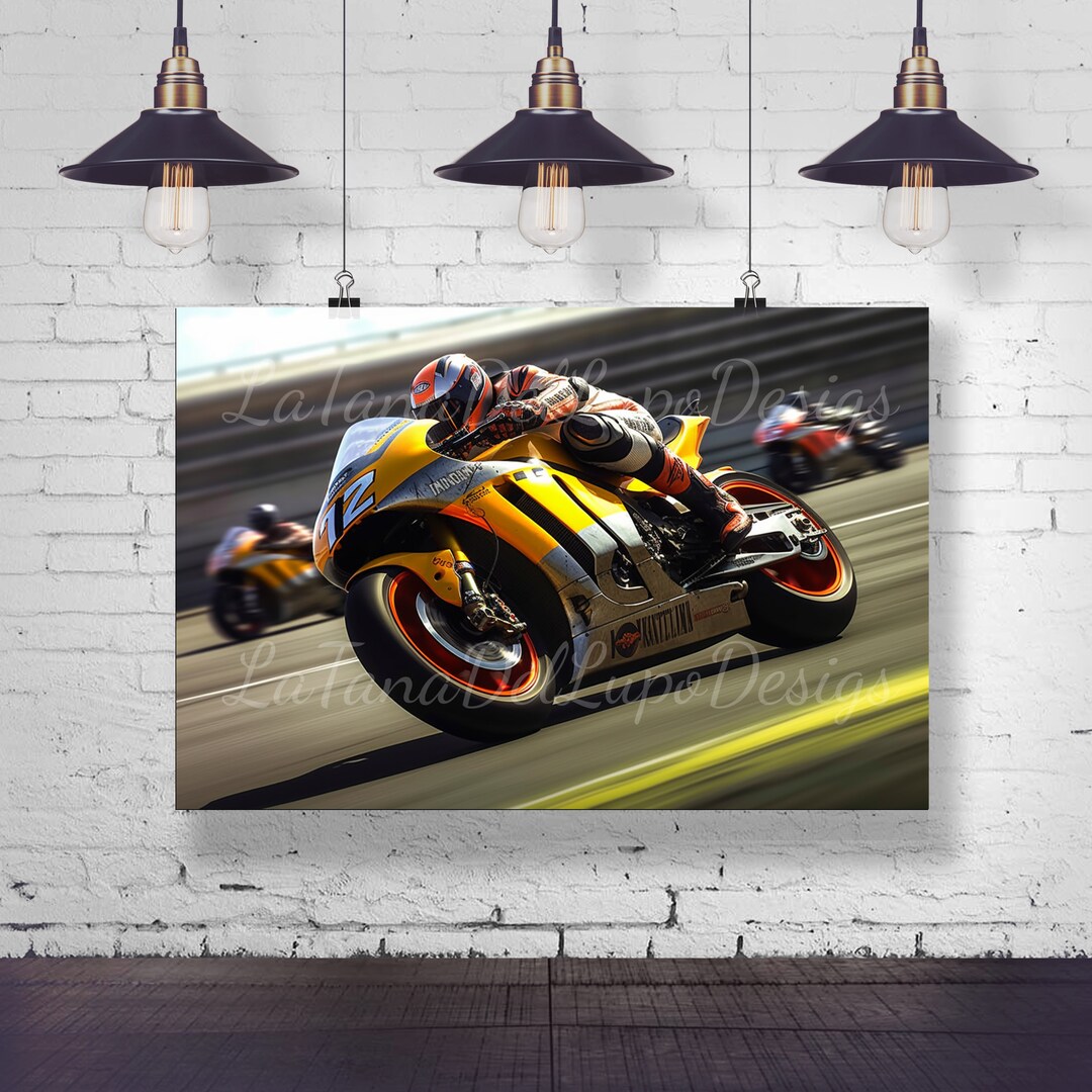 Motogp Art, Motorcycle Racing, Motogp Art, Moto, Motorcycle Wall Art ...