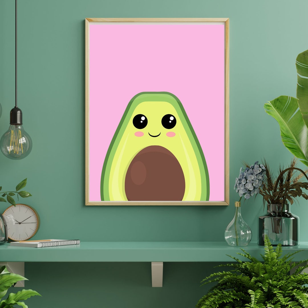 Avocado Wall Art, Digital Download, Kitchen Wall Art, Fruit Wall Art ...